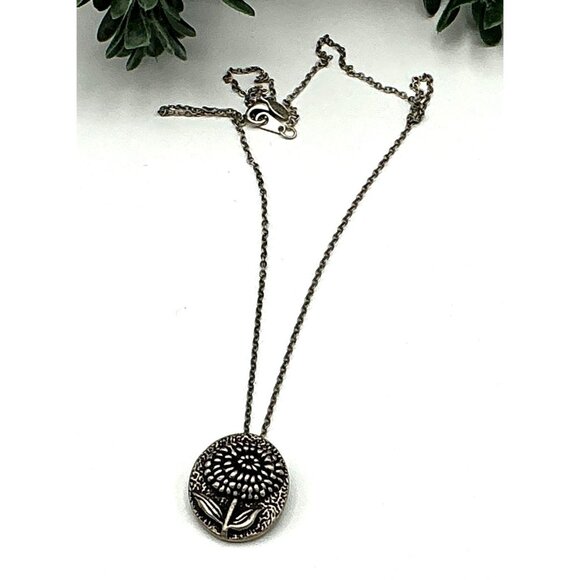 Vintage | Jewelry | October Birth Flower Necklace Calendula Pendant ...